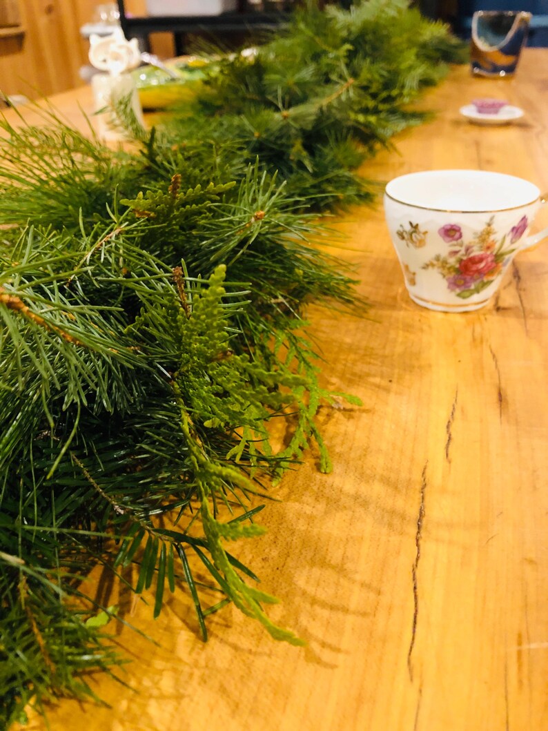 Table Garland of Mixed Evergreens - Etsy