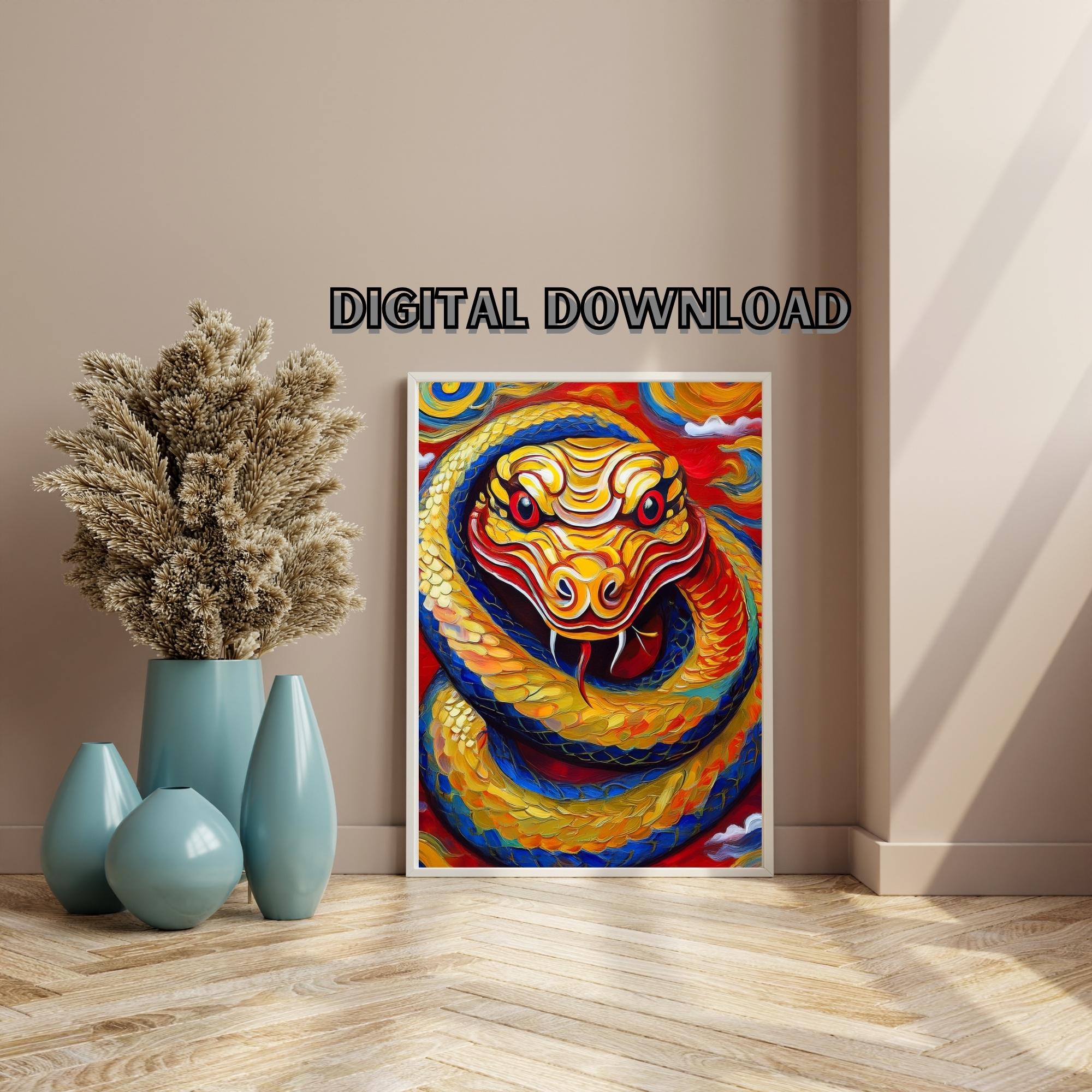 Snake Art | Snake Painting | Snake Wall Art | Animal Art | Snake Wall ...