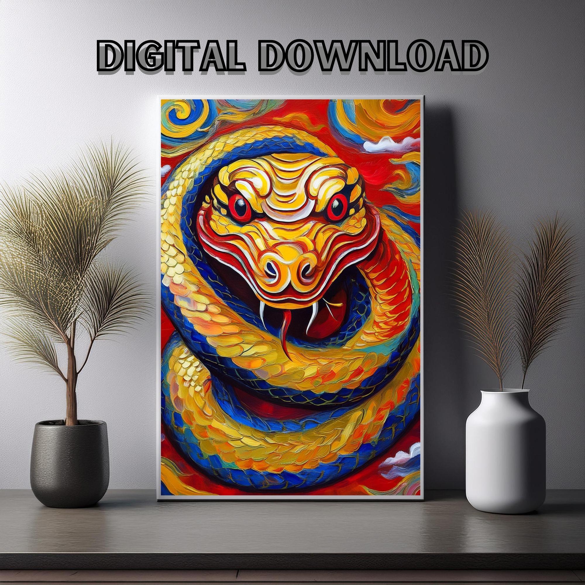 Snake Art | Snake Painting | Snake Wall Art | Animal Art | Snake Wall ...