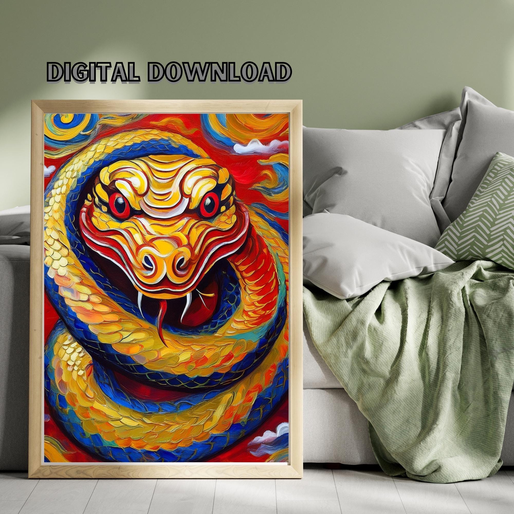 Snake Art | Snake Painting | Snake Wall Art | Animal Art | Snake Wall ...