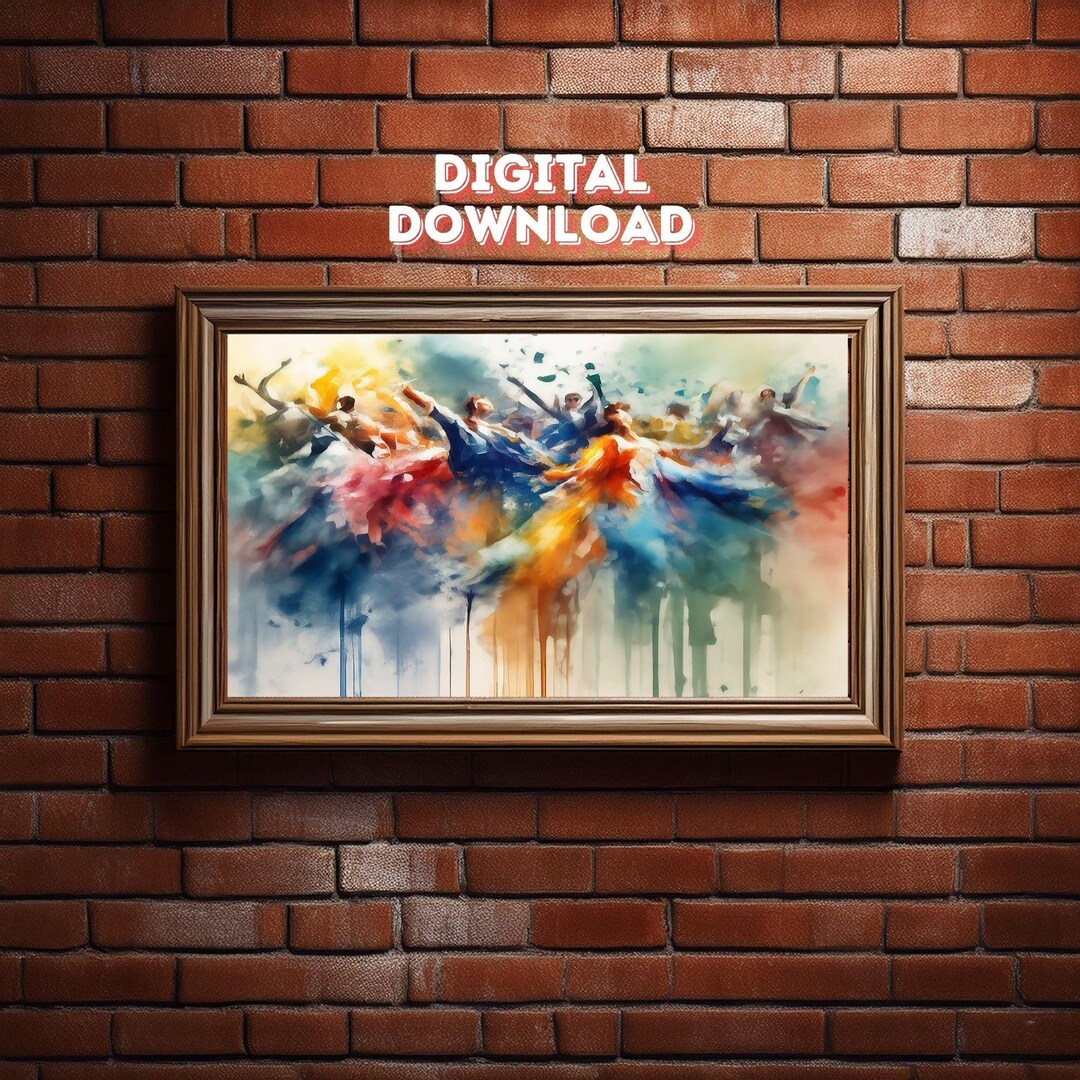 Printable Pastel Dancing People Painting | Dancing People Wall Art ...