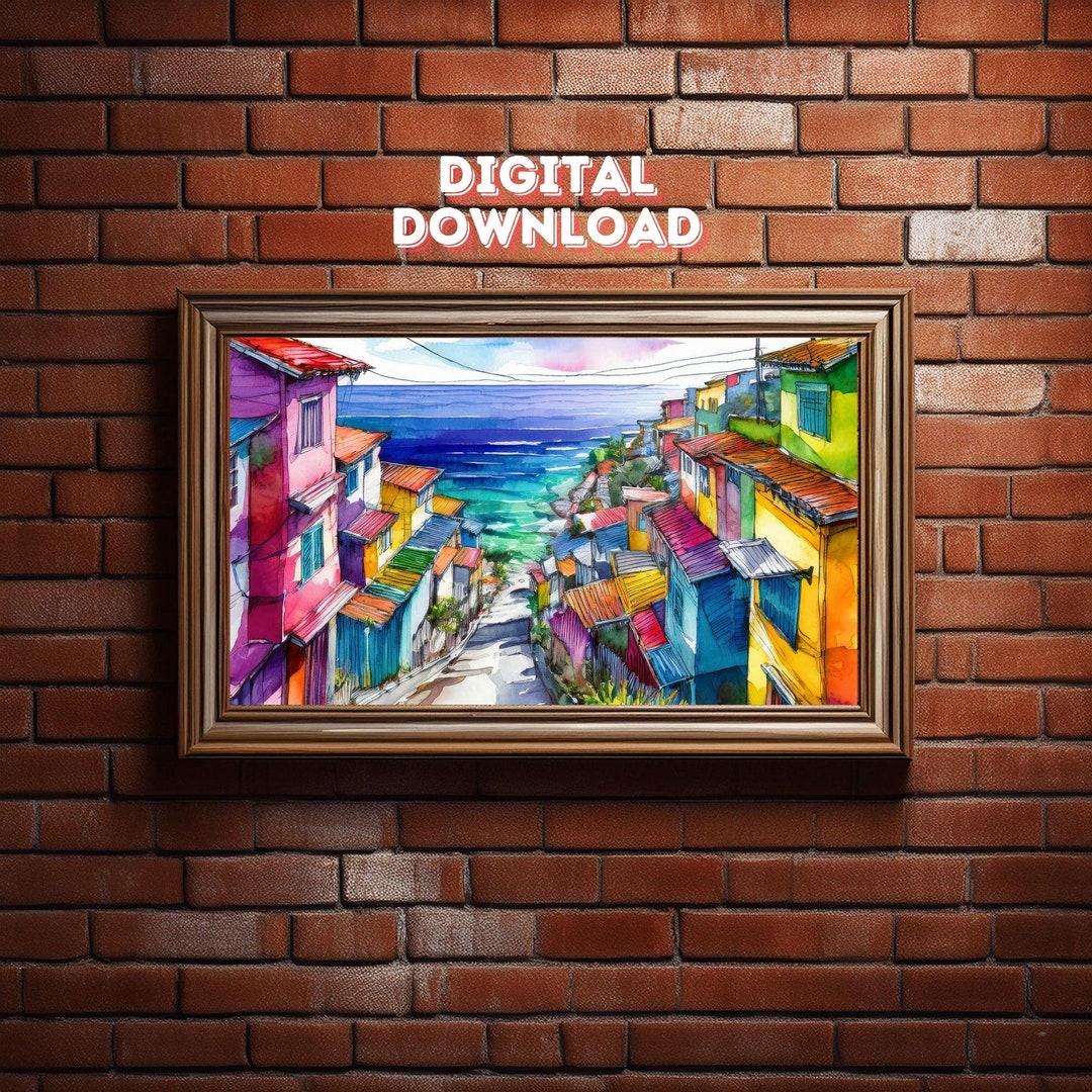 Printable Street View Landscape Painting | Street View Scenery Wall Art ...