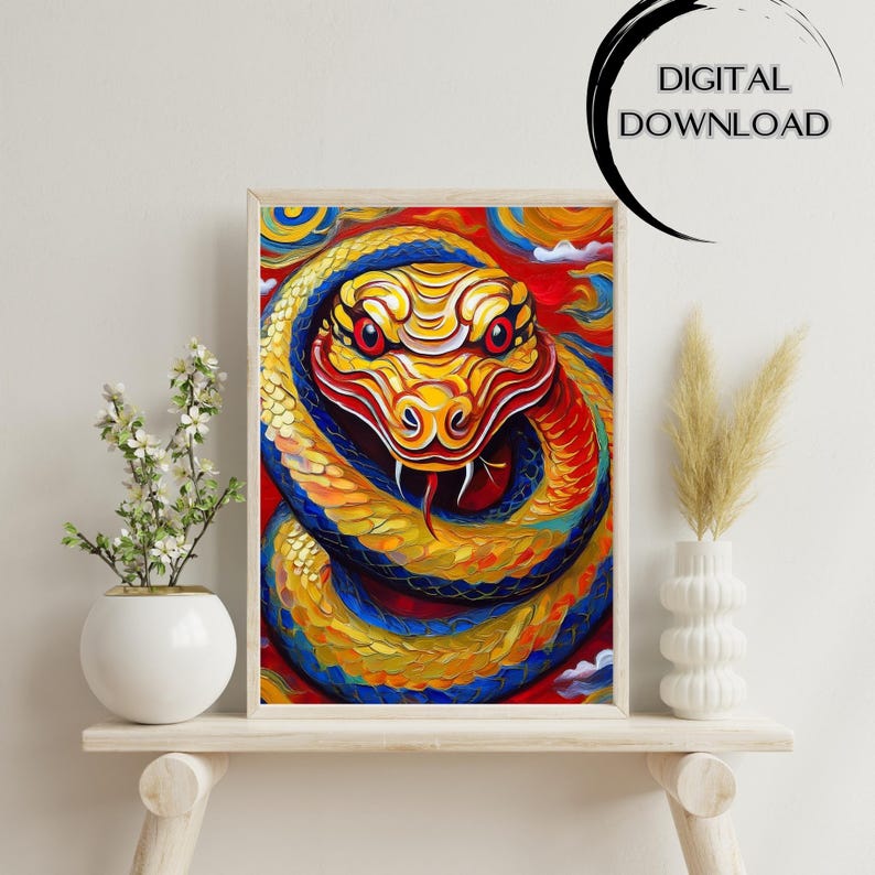 Snake Art | Snake Painting | Snake Wall Art | Animal Art | Snake Wall ...