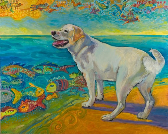 Yellow Lab labrador Retriever Art Print FREE Shipping USA | Etsy