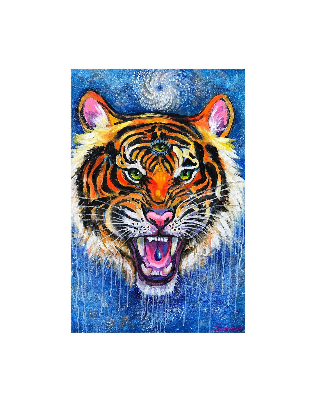 Water Tiger Art Print by Gena Semenov - FREE Shipping USA - Etsy