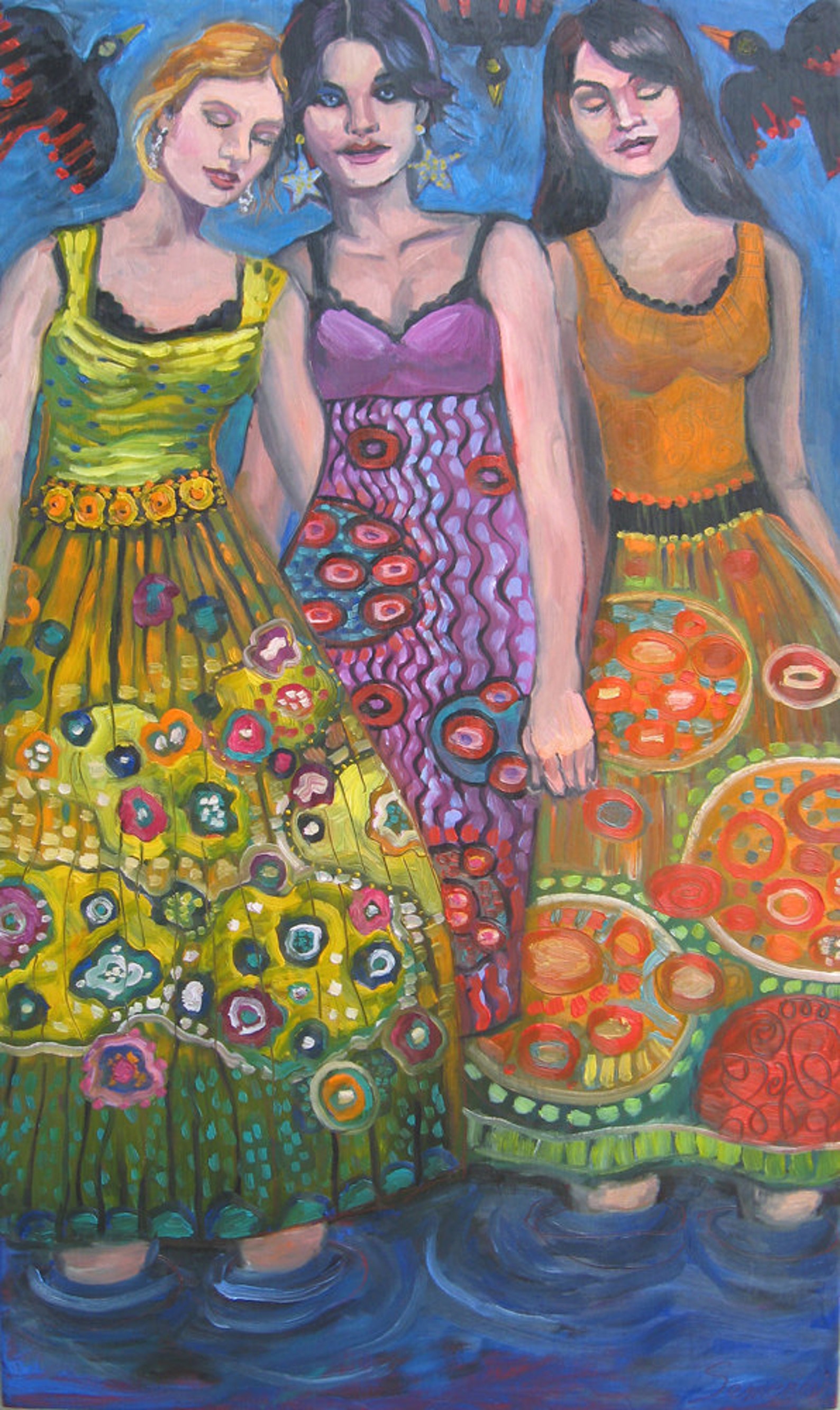 Three Muses Treading Water Art Print by Gena Semenov FREE Shipping USA ...