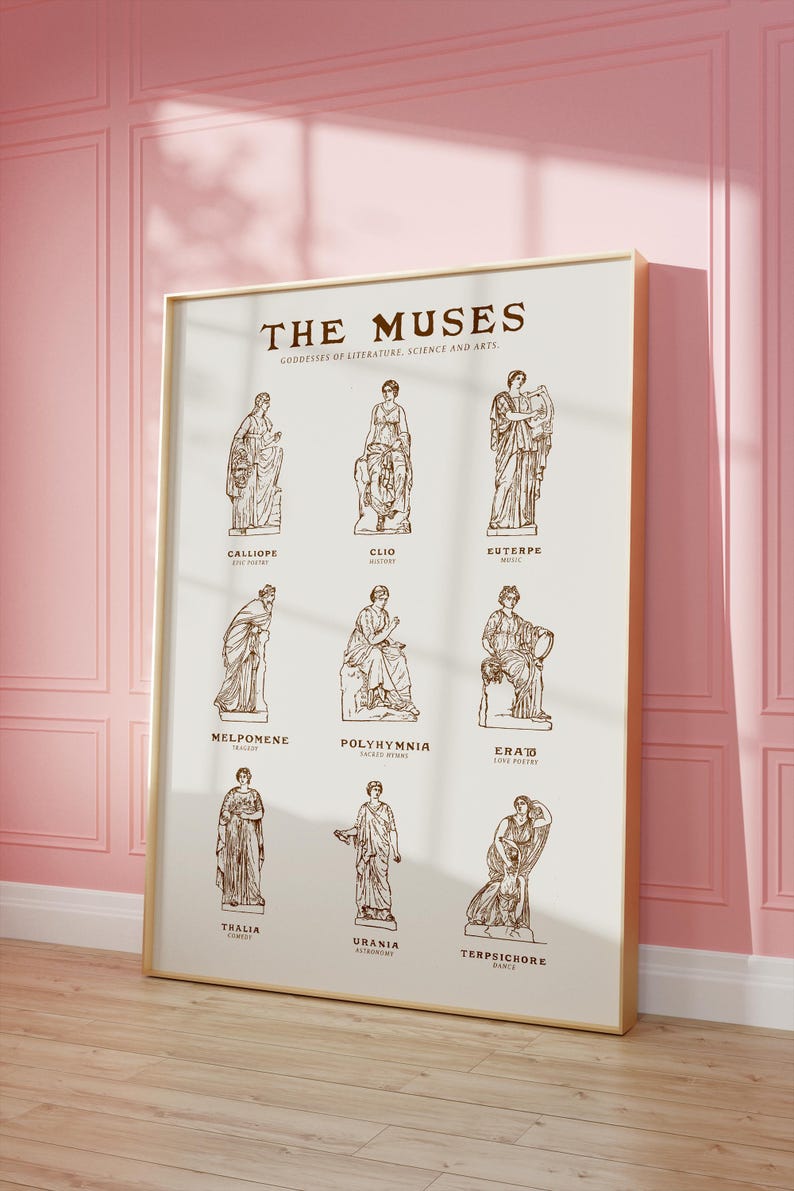 The Muses | Greek Mythology Wall Art | Vintage Print | Ancient Greek ...
