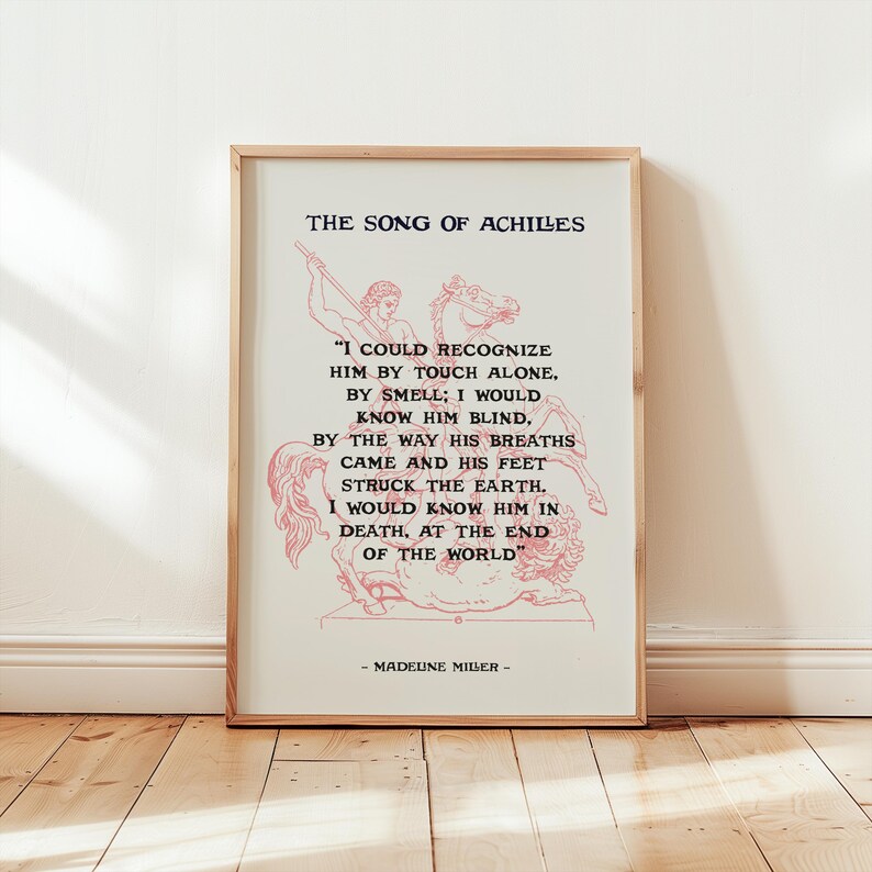 The Song of Achilles | Madeline Miller Quote Art | Greek Mythology ...