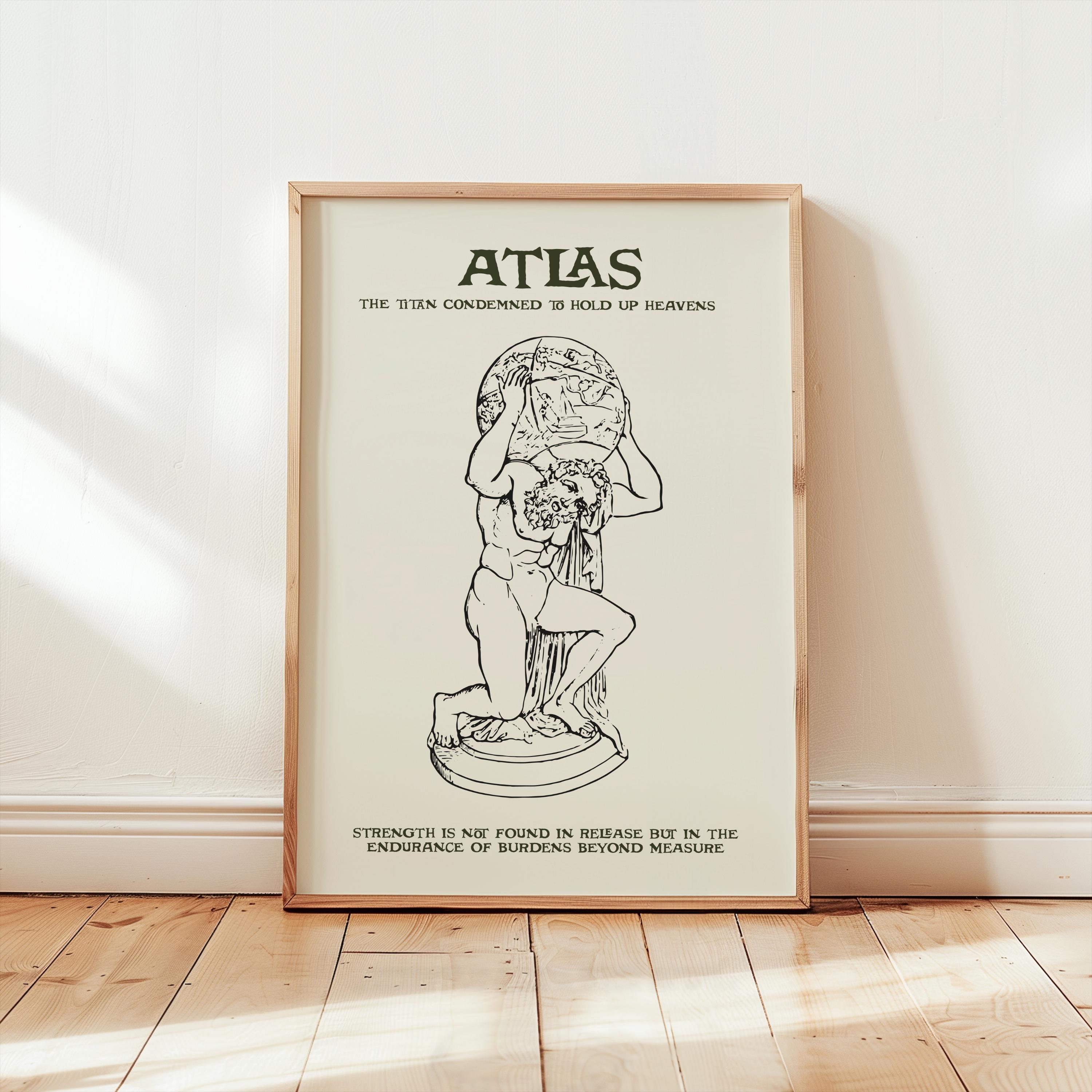 Atlas | Greek Mythology Printable Art | Inspirational Strength Poster ...