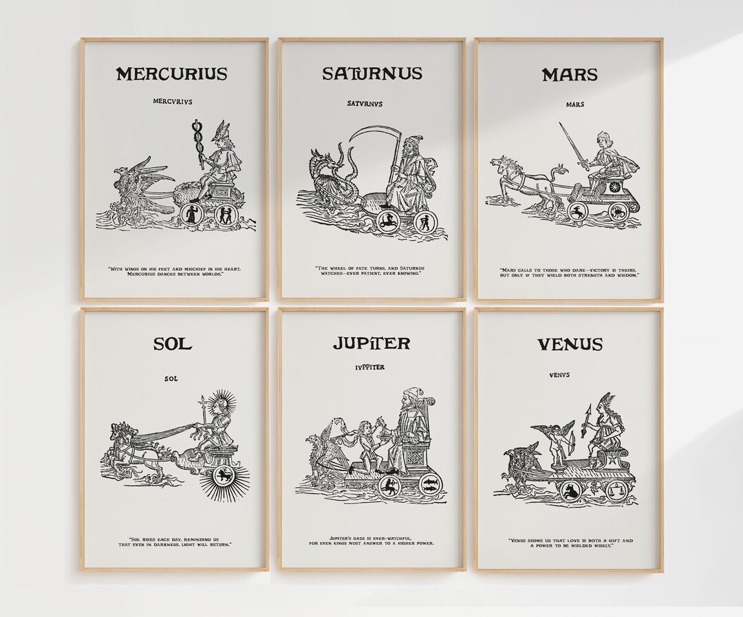 Celestial Deities Wall Art Set | Roman Gods & Planets Printable Posters ...