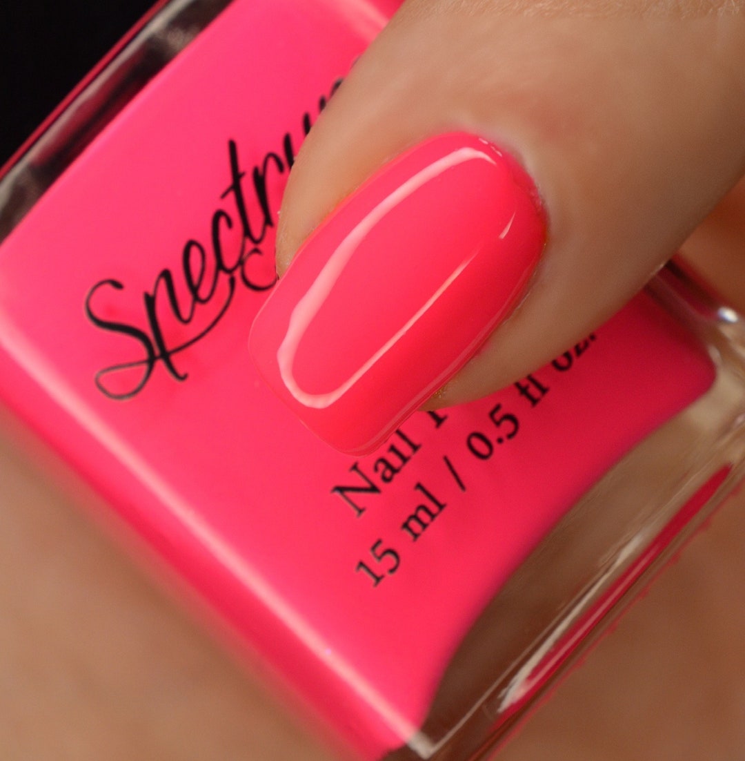 SHOCKING Neon Pink Nail Polish - Etsy