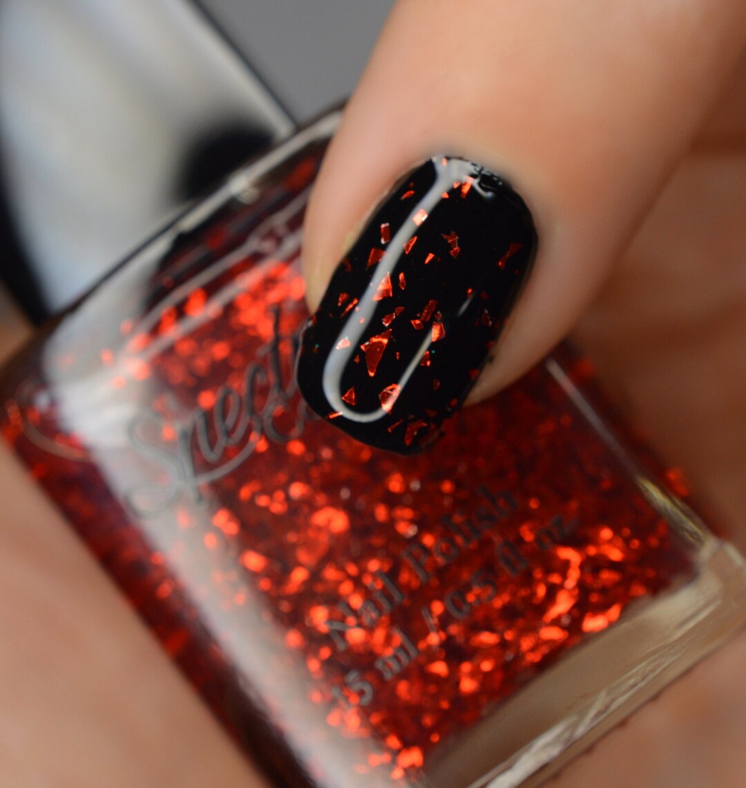 SLAY Metallic Red Glitter Shard Nail Polish Top Coat - Etsy