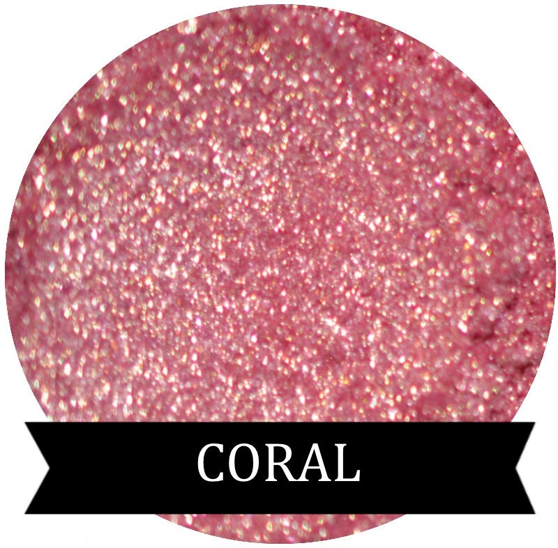 CORAL Glittery Pink Eye Shadow - Etsy
