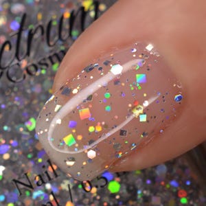 POLAR VORTEX Holographic Silver Glitter Nail Polish Topper Holiday Ice ...