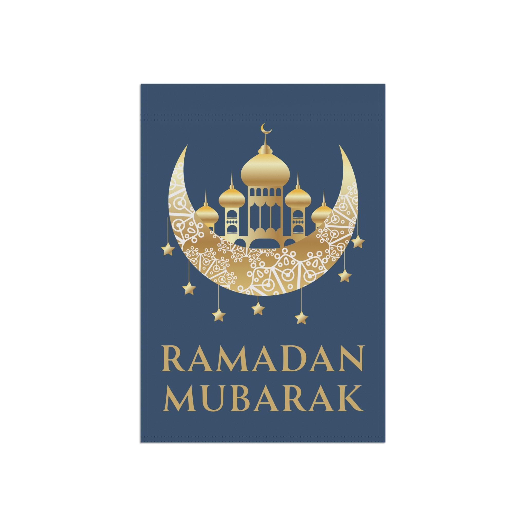 Ramadan Mubarak Garden Banner Gold & Navy, Ramadan House Decor, Ramadan ...