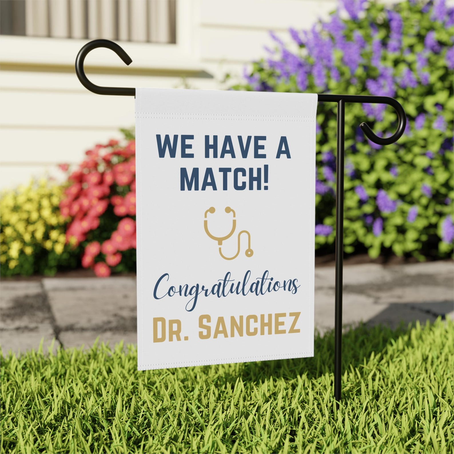 Personalized Match Day Garden Banner, Medical School Graduation Banner ...