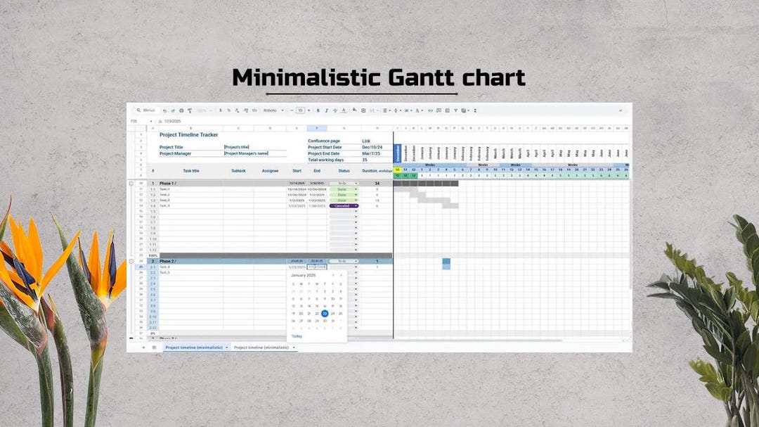 Automated Gantt Chart Spreadsheet for Business | Smart Project ...