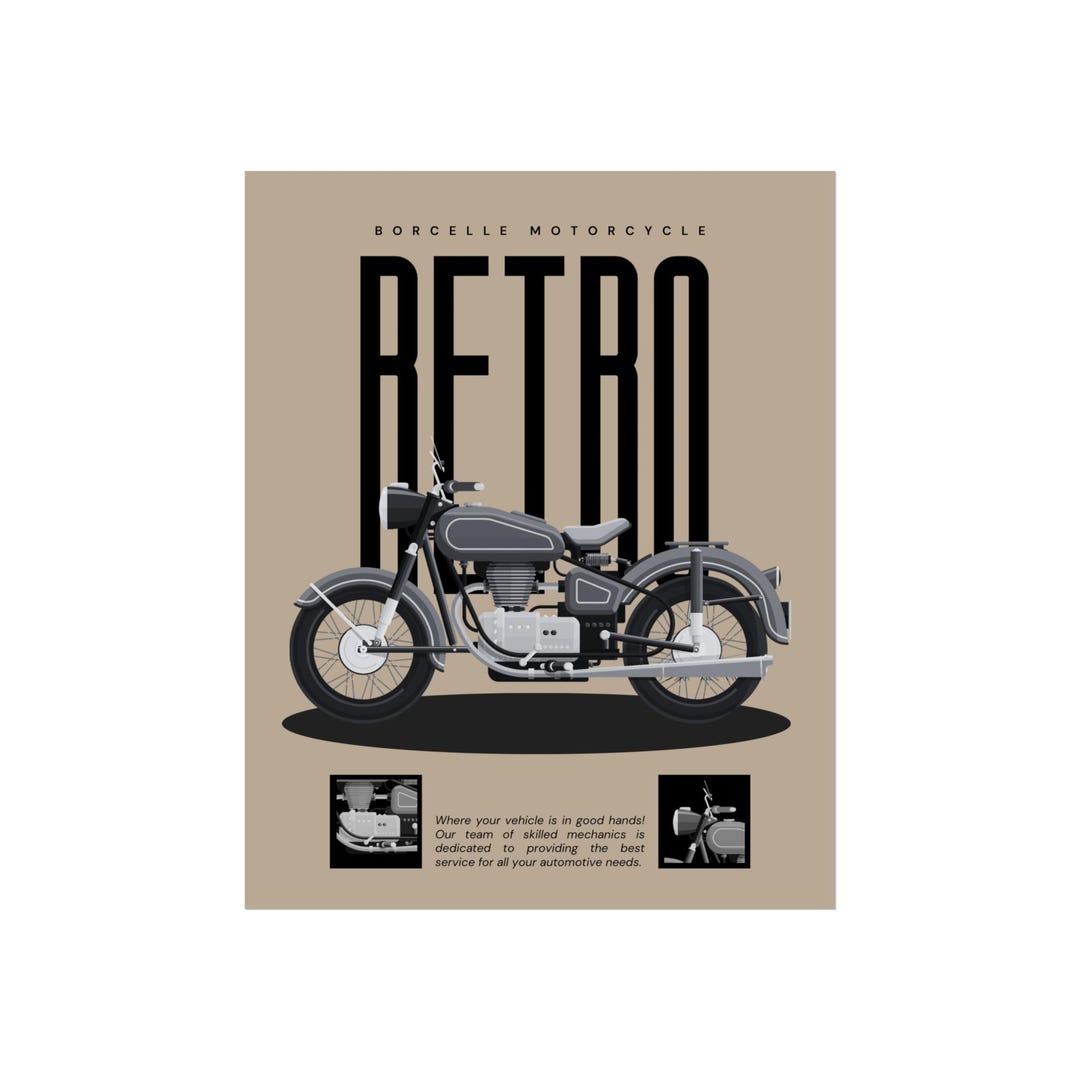 Motorcycle Poster, Vintage Bike Art Print, Man Cave Decor, Garage Wall Art, Father's Day Gift - Etsy