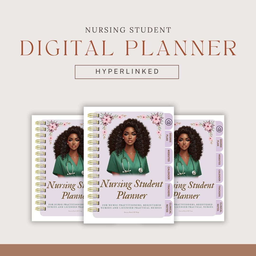 Undated Digital Nursing Student Planner for Lpns, Rns, and Nurse ...