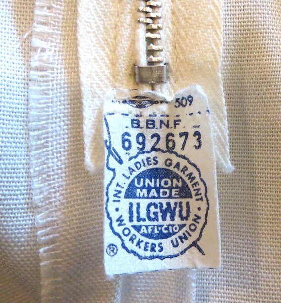 1960's Union Labeled white cotton Maxi dress with a G… - Gem