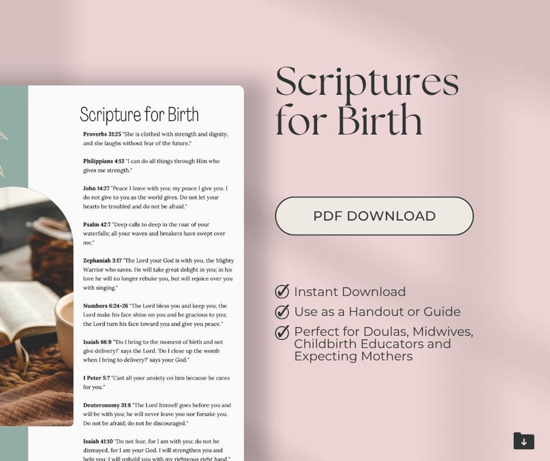 Scriptures for Birth | Printable Handout for Doulas, Midwives ...