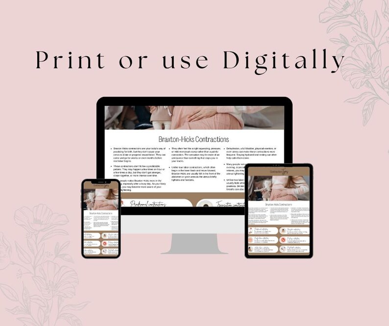 Contractions Type | Printable Handout for Doulas, Midwives, & Expecting ...