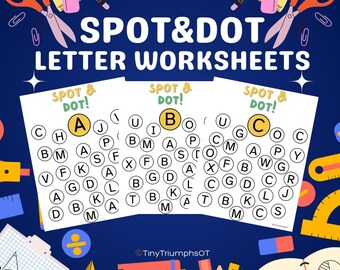 Spot & Dot Letter Identification Worksheets - Etsy
