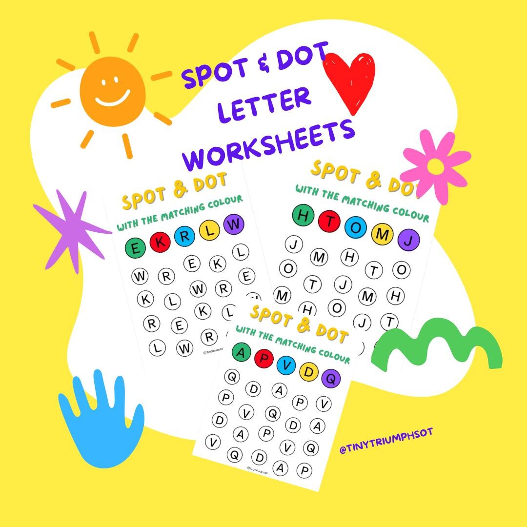 Spot & Dot Uppercase Letter Identification Worksheets | Color-matching ...