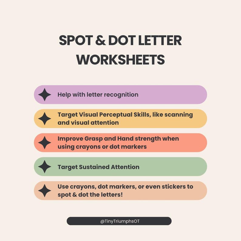 Spot & Dot Letter Identification Worksheets - Etsy