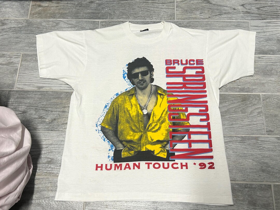 Vintage 1992 Bruce Springsteen Human Touch White Tour T-shirt Mens XL ...