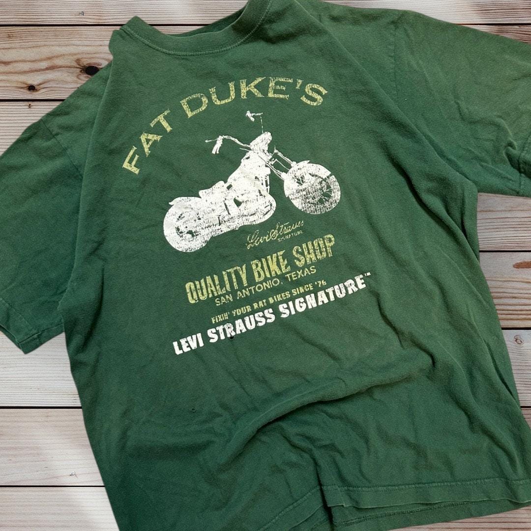 Levi Strauss Signature Fat Duke’s Bike Shop Tee Green Distressed L ...