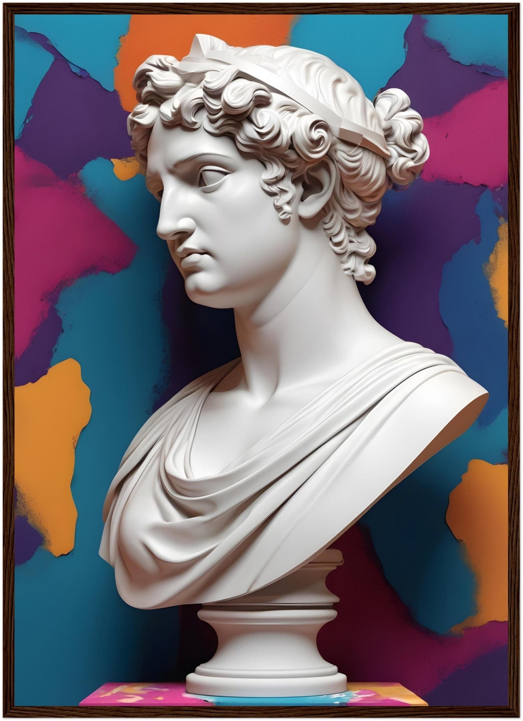 Greek God Apollo Graffiti Canvas Wall Art | Mythology Decor, Vibrant ...