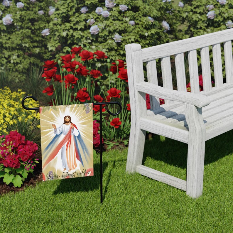 Divine Mercy Garden Flag Jesus Divine Mercy Outdoor Decor Catholic Yard ...