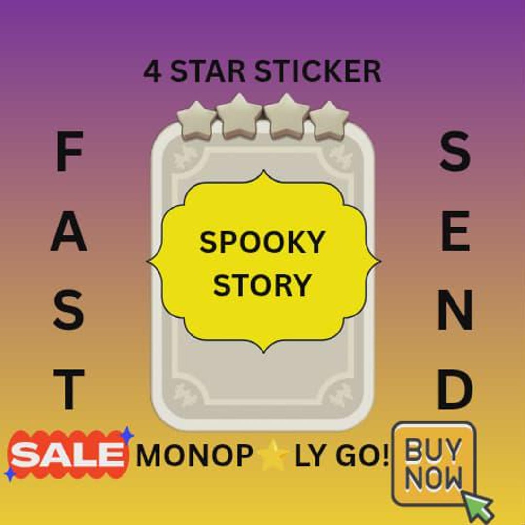 Spooky Story 4 Star Sticker Monopoly Go - Etsy