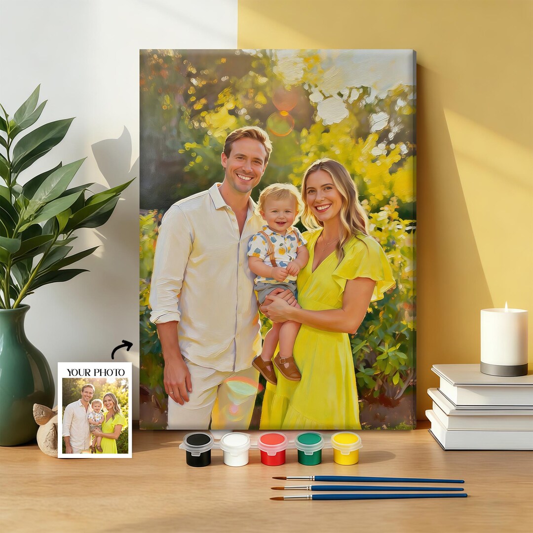 Custom Portrait Paint by Numbers Kit, Personalized DIY Gift From Your ...
