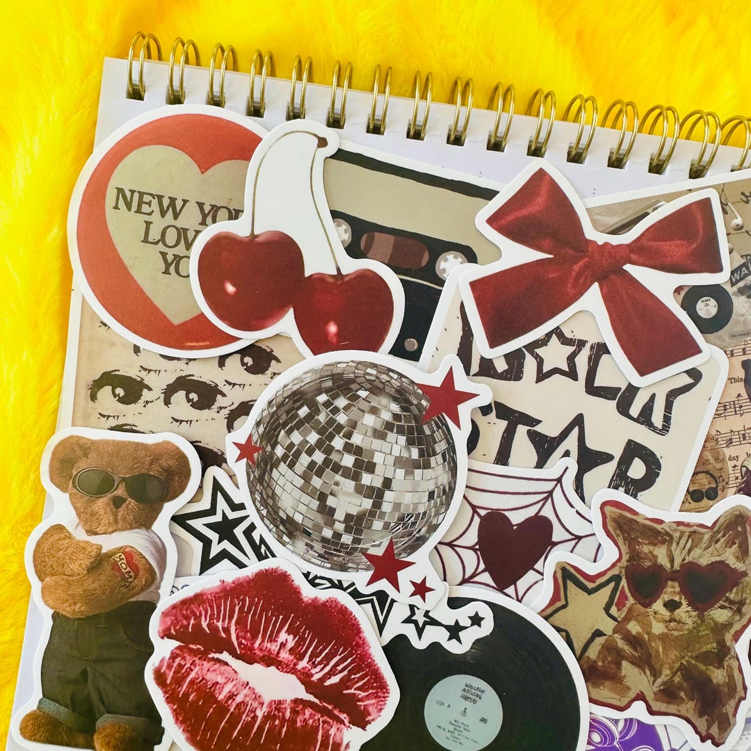 50 Downtown Girly Kindle Stickers, Pinterest Aesthetic Coquette Sticker ...