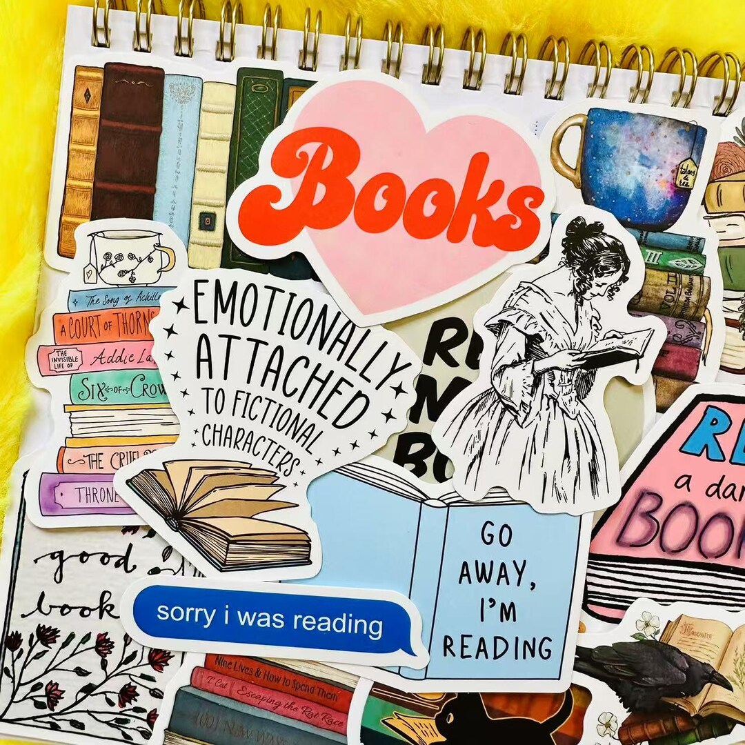 50PCS Book Lover Sticker Pack, Waterproof Vinyl Reader Stickers - Etsy