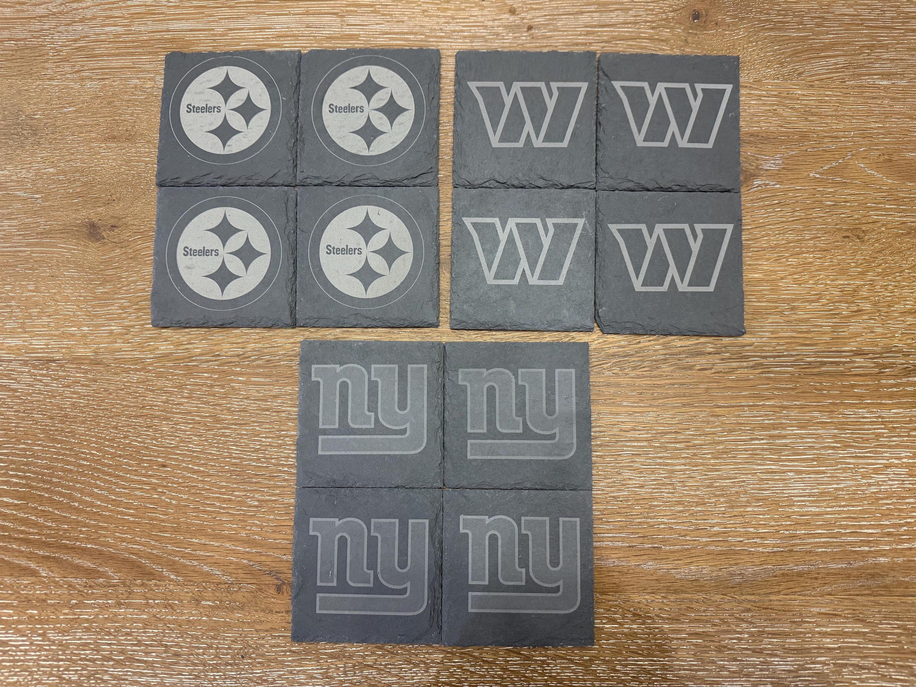 Engraved NFL Team Slate Coasters: Football Fan Gift - Etsy
