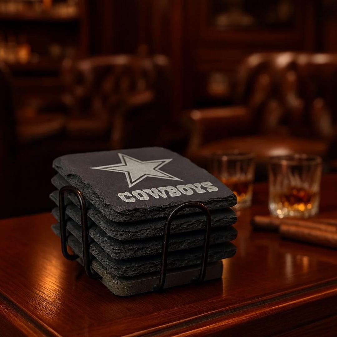 Engraved NFL Team Slate Coasters: Football Fan Gift, Game Day Decor - Etsy