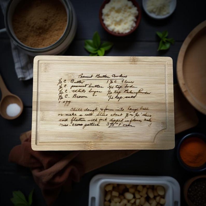 Custom Handwritten Recipe Cutting Board – Laser Engraved Family ...