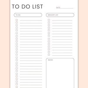 Minimal to Do List, Fillable A4/letter Planner (digital Download) - Etsy