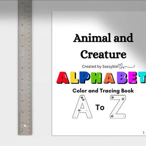 Digital Animal and Creature Alphabet Coloring Book With Traceable ...