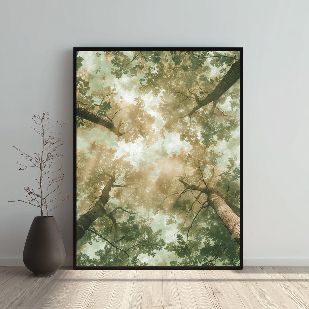 Forest Canopy Print: Serene Biophilic Abstract Wall Art (digital ...