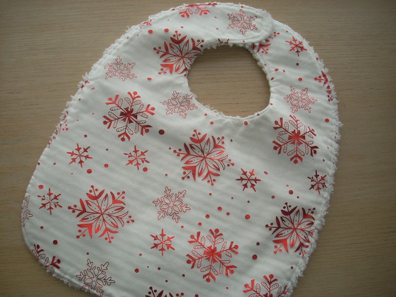Red Snowflake Fancy Bib FREE SHIPPING - Etsy