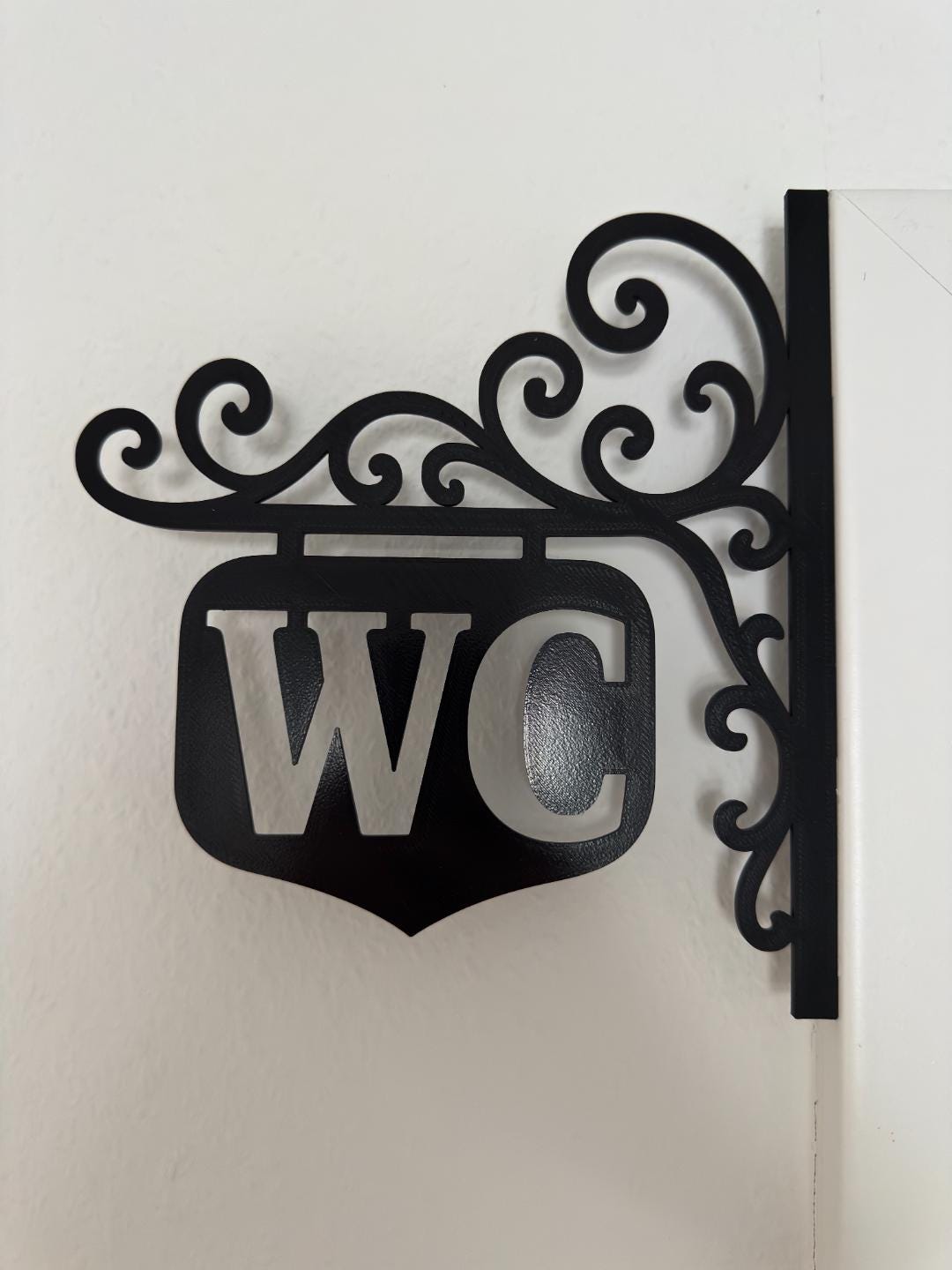 3D Printed "wc" Wall Decor – Modern Bathroom Sign – Black, Gray, or ...