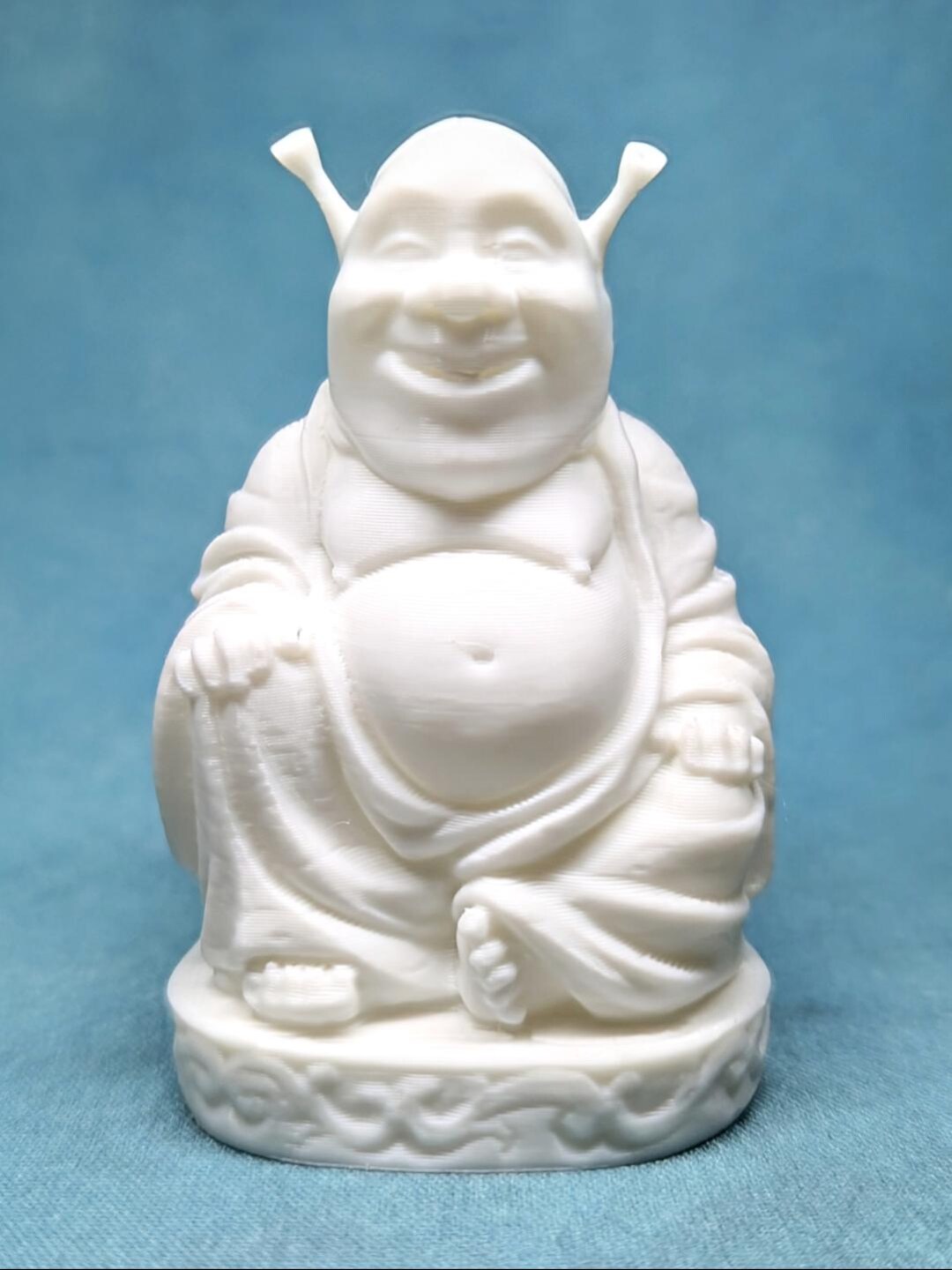 Shrek Buddha Statuette in 3D Print – Fun Sculpture in White, Grey or ...