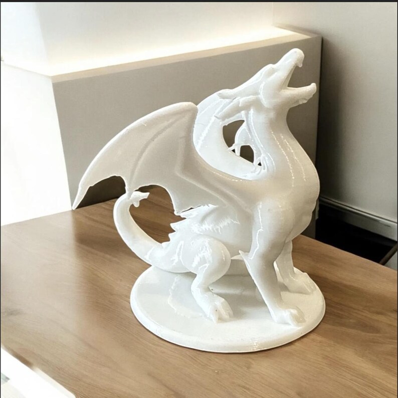 3D Resin Dragon Statue – 3D Printed Fantasy Sculpture, Realistic Dragon ...