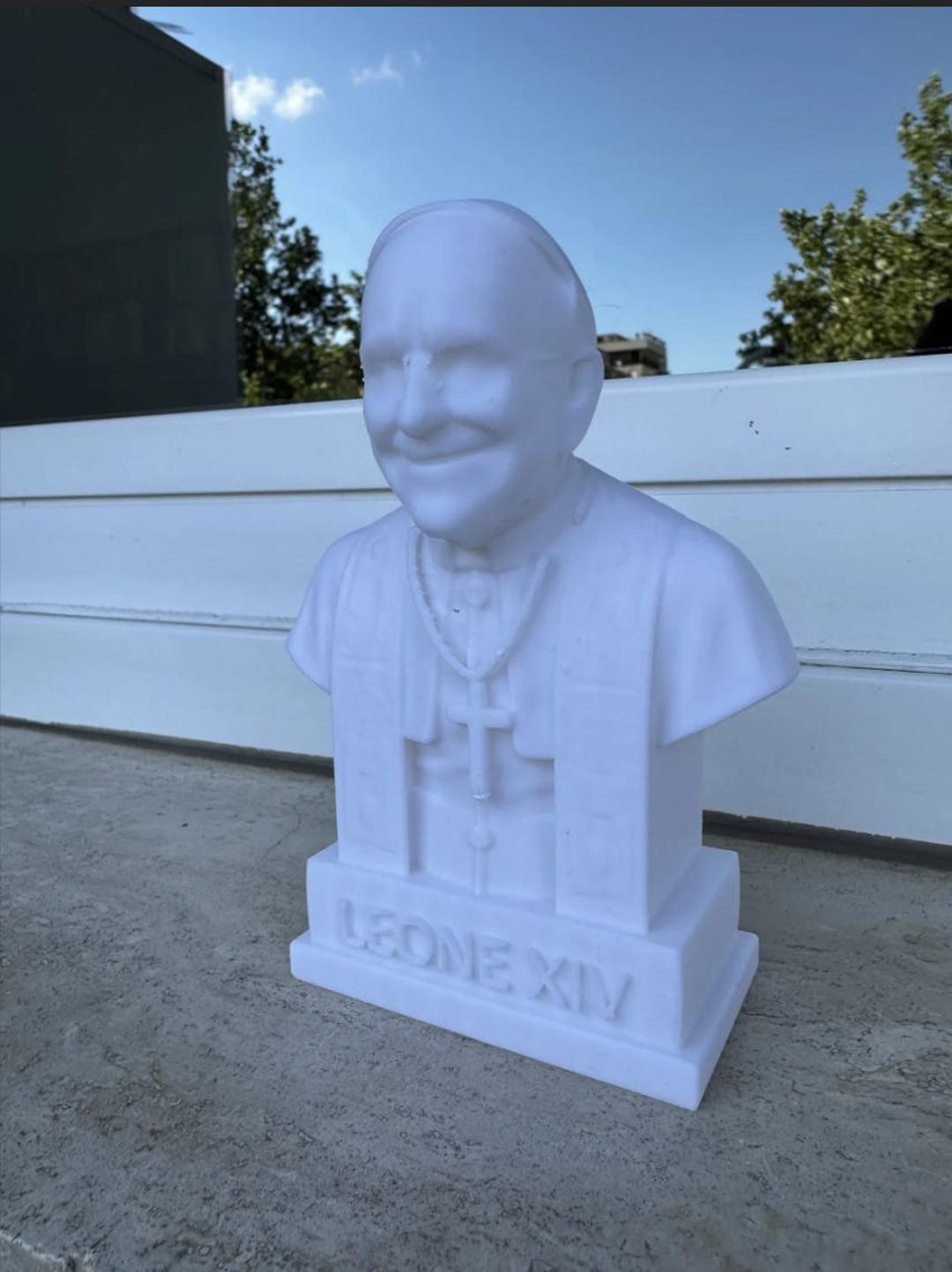 3D Printed Resin Pope Leo Bust – Decorative Sacred Sculpture – Handmade ...