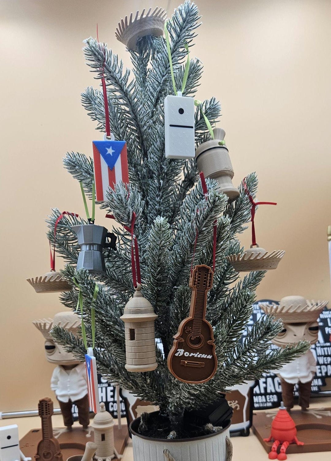 Puerto Rican Christmas Ornament – 3D Printed Boricua Figurine for ...