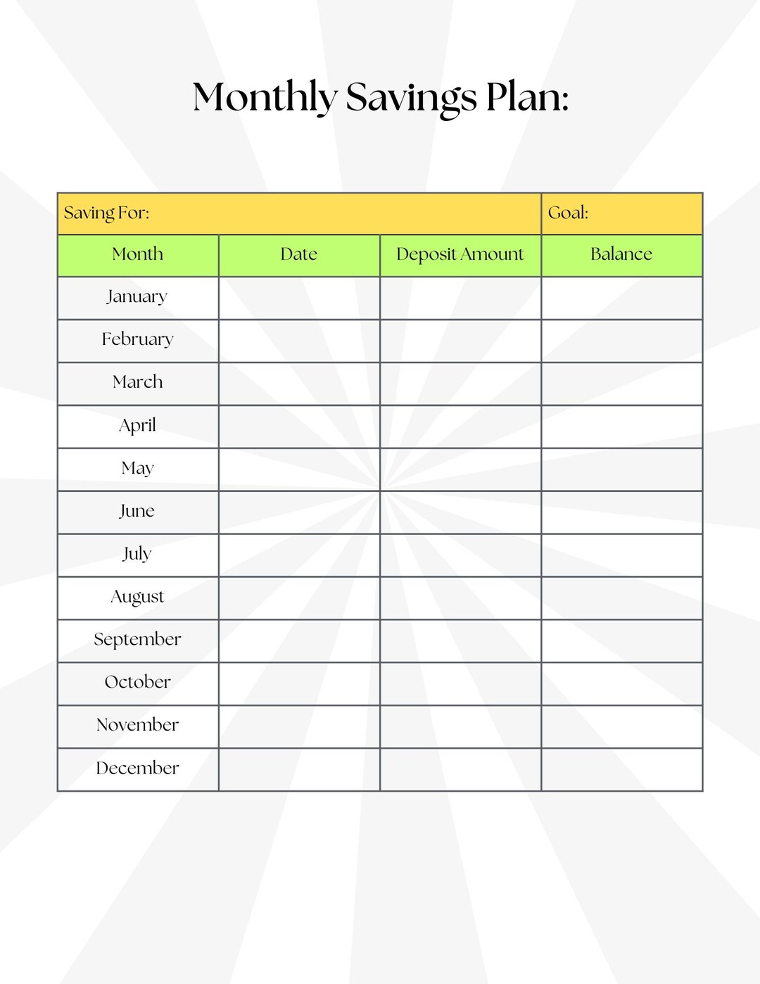 Savings Planning Templates - Etsy